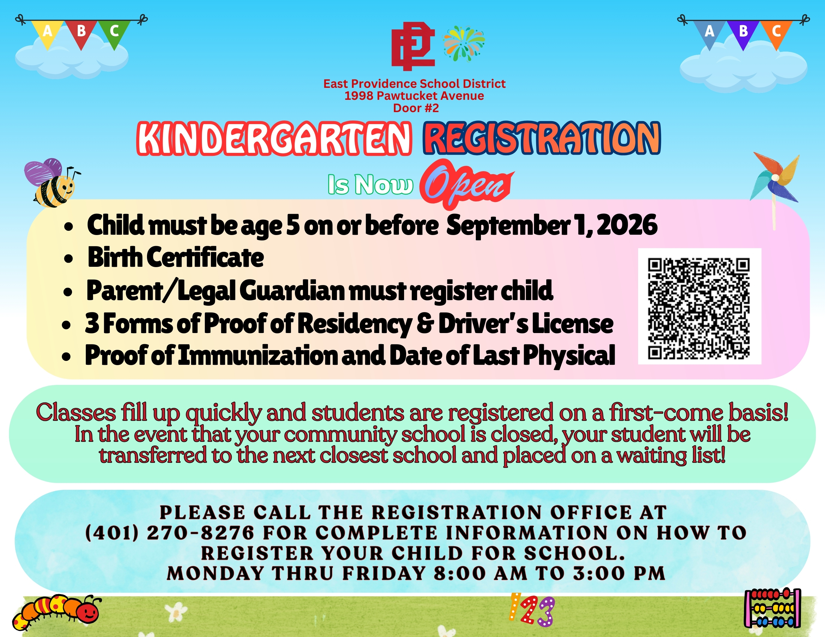 26-27 K Registration – English – East Providence School District